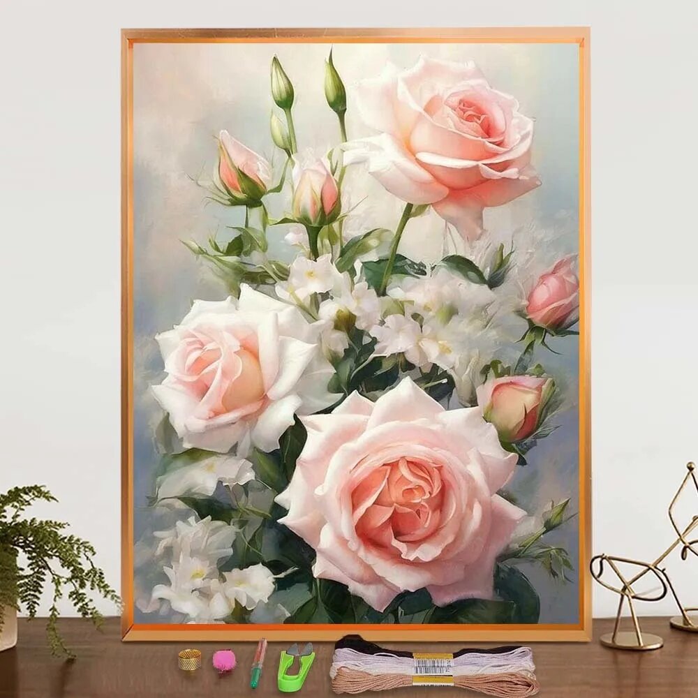 Набор для вышивки крестом «Розовая роза» Painting Era