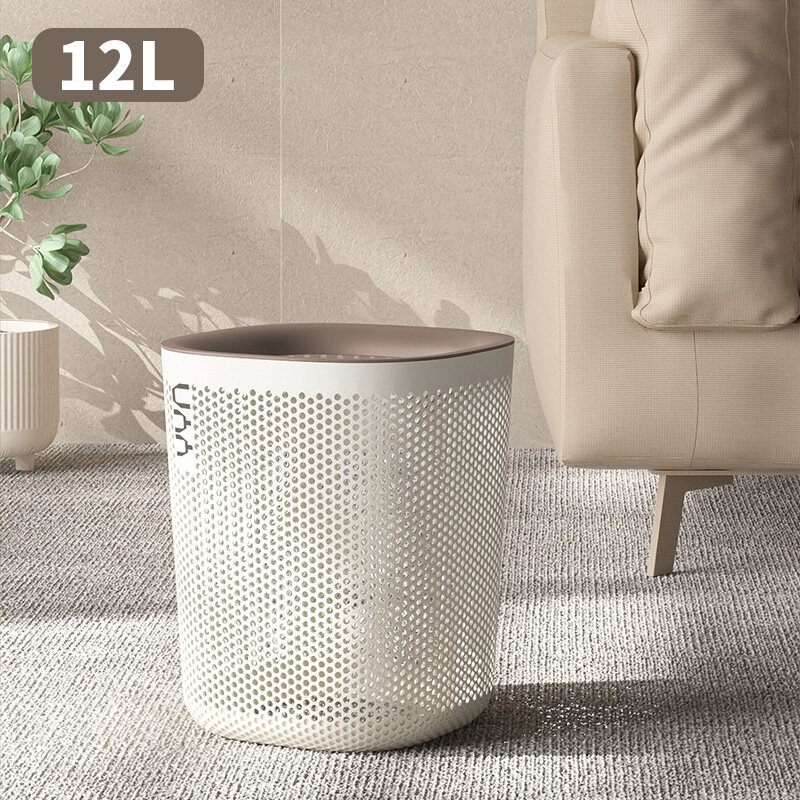 Мусорное ведро для ванной комнаты кухни большое бытовое 12Л молочно-белое