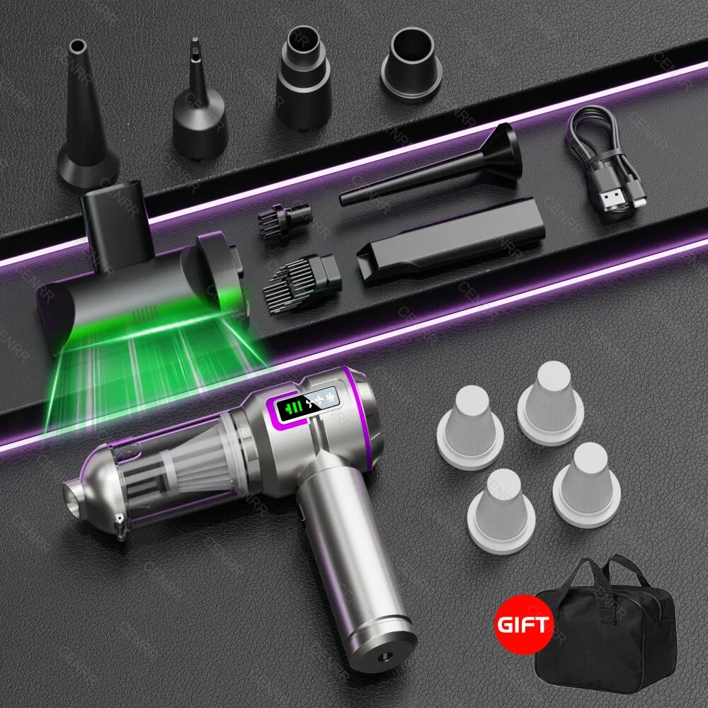 Новый 998000PA мини-автомобильный пылесос беспроводной мощный для дома ручной вентилятор для автомобильного пылесоса портативный автомобильный пылесос, PRO MAX 4hepa Bag L