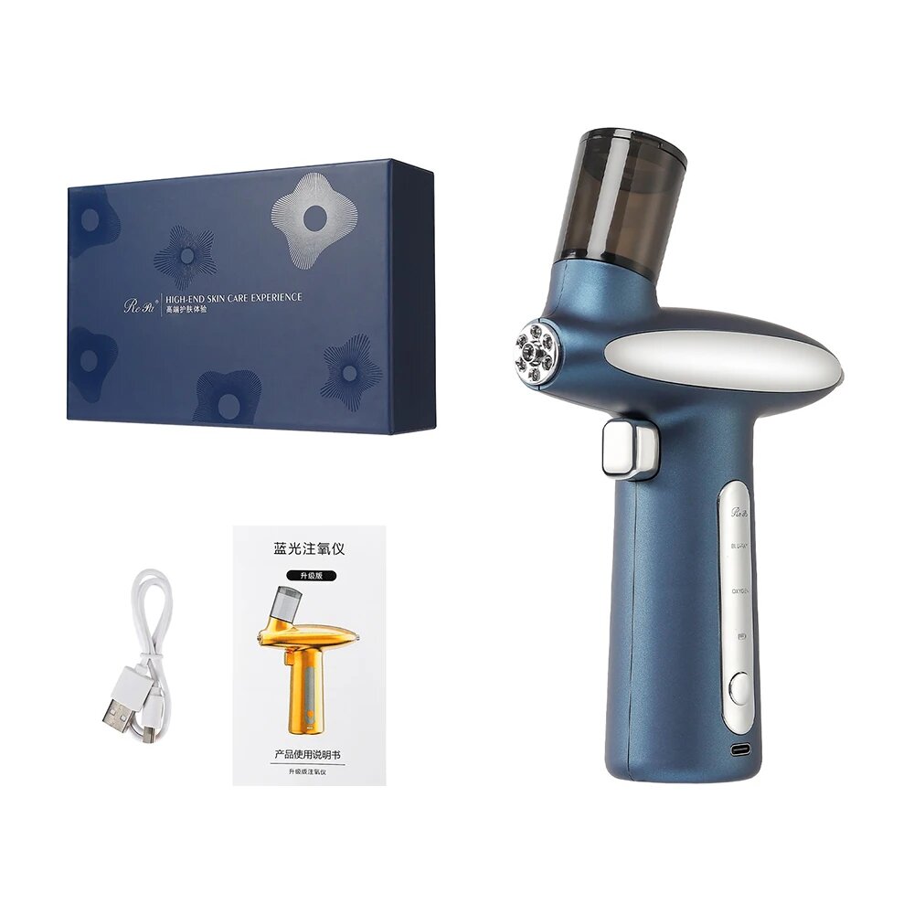 Foreverlily Портативный аэрограф LED красный синий свет LED Oxygen Sprayer