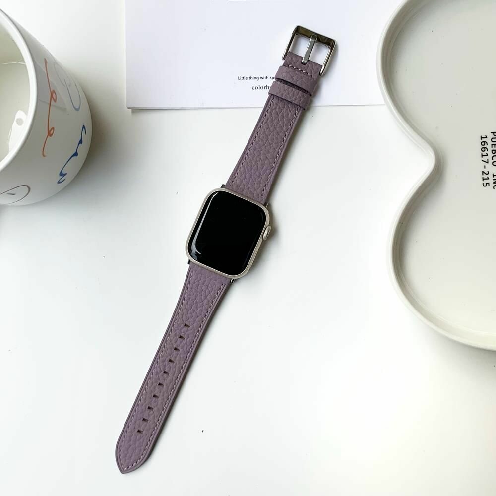 Однотонный Кожаный Ремешок Из Овечьей Кожи, Совместим С IWatch Размером 41мм/40мм/38мм Подходит Для Apple Watch 1-8 SE ULTRA