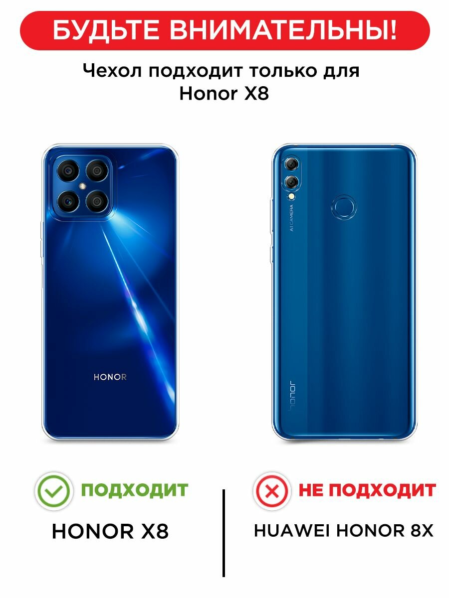 Чехол на Honor X8 / Хуавей X8 с принтом "Птица на цветущем дереве" — фото 1