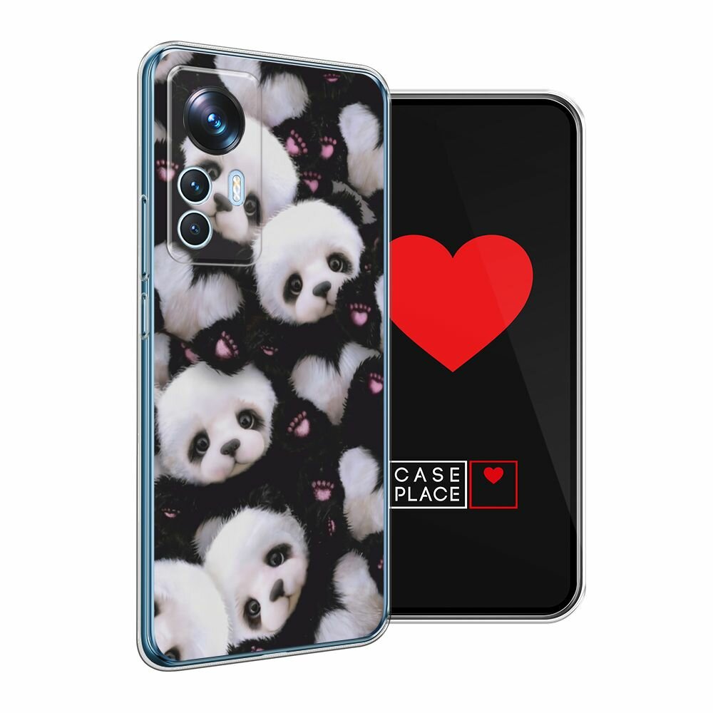 Чехол на Xiaomi 12T/12T Pro / Сяоми 12T/12T Про с принтом "Море панд" — фото 1