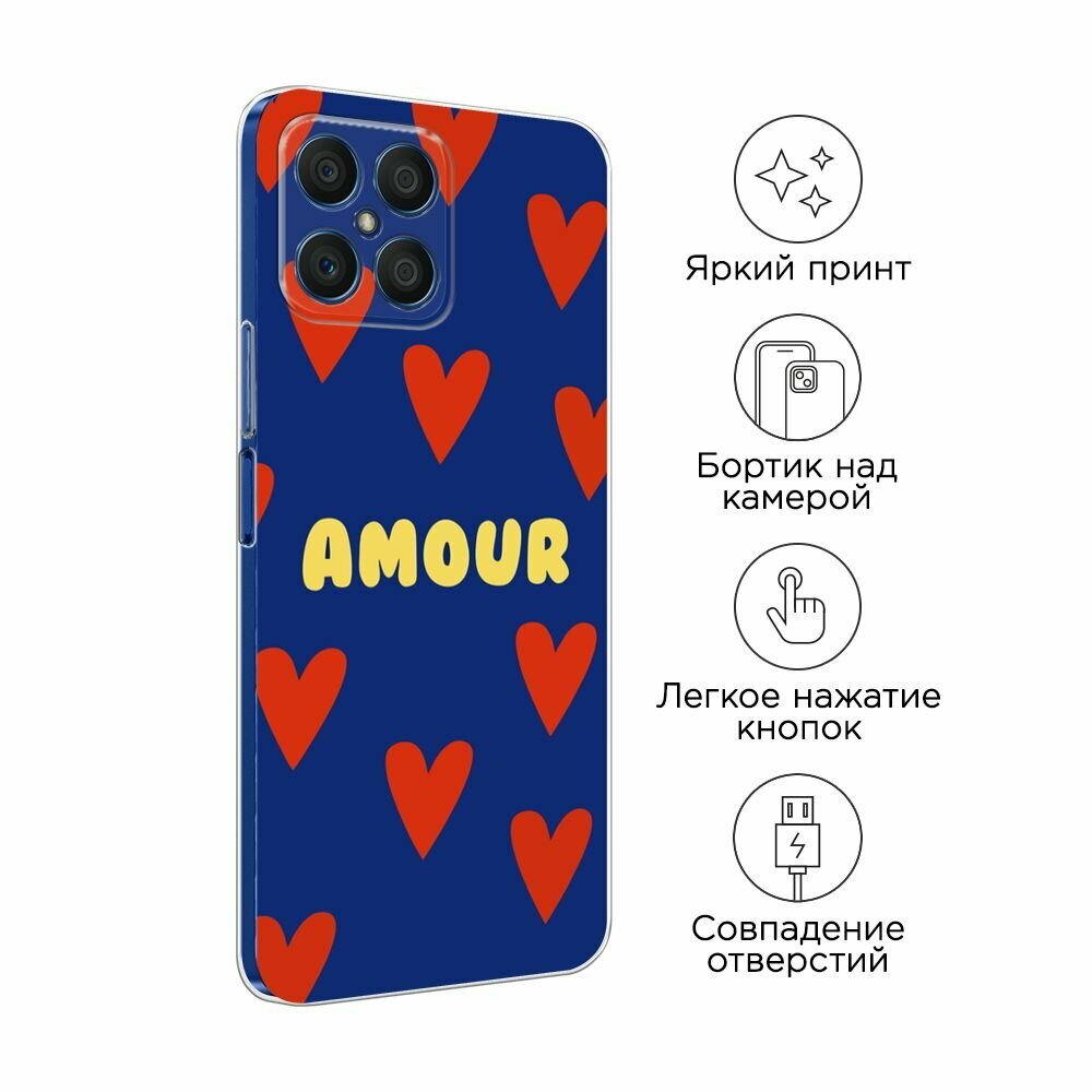 Чехол на Honor X8 / Хуавей X8 с принтом "Amour art - 14 февраля" — фото 1
