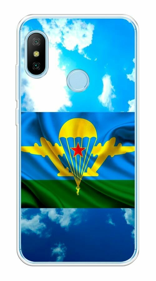 Чехол на Xiaomi Redmi 6 Pro/6 Plus/Mi A2 Lite / Сяоми Редми 6 Про/6 Плюс/Ми A2 Лайт с принтом "ВДВ флаг в небесах"