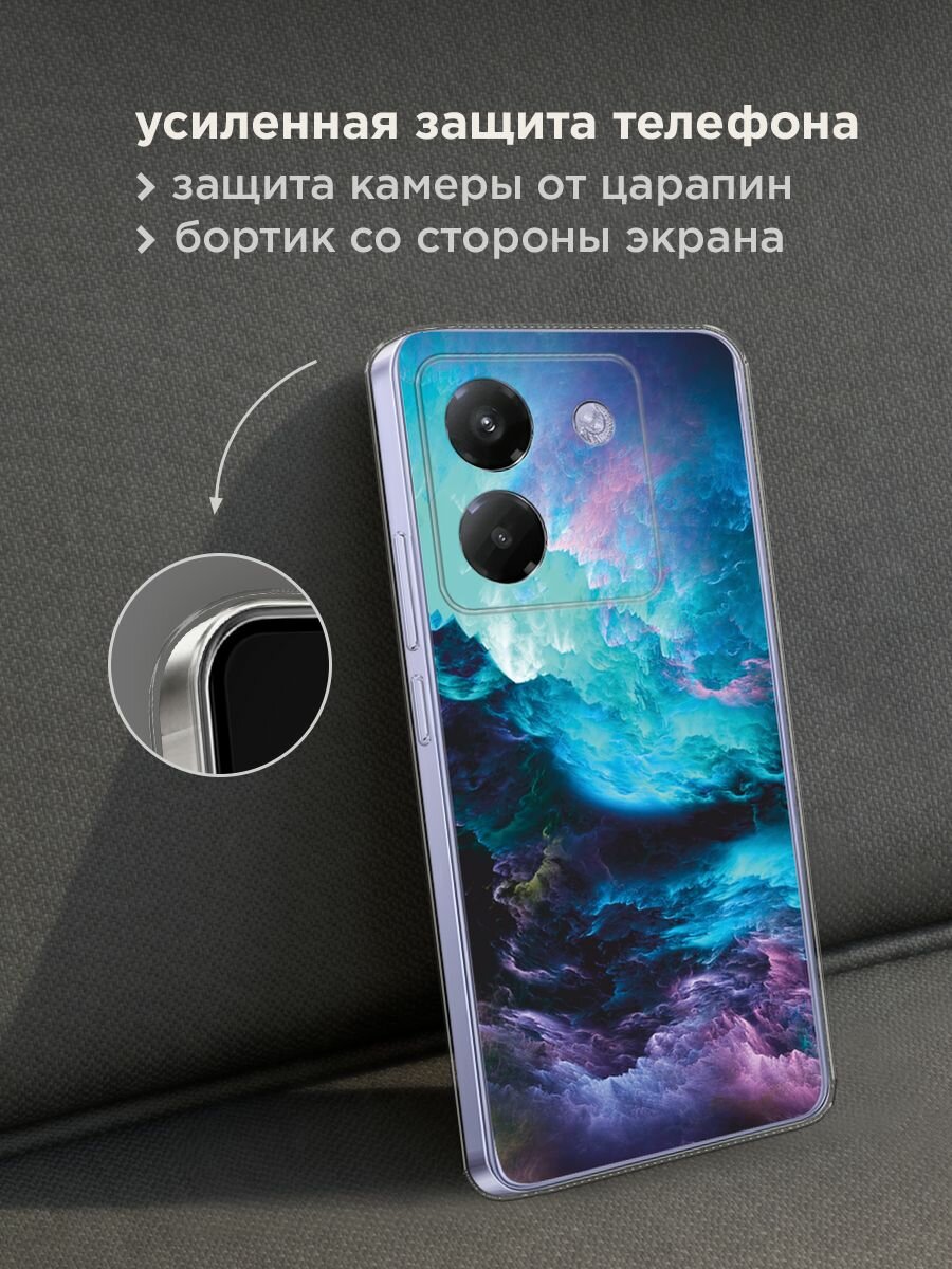 Чехол на Poco M7 Pro / Поко М7 Про с принтом "Бирюзовое небо" — фото 1