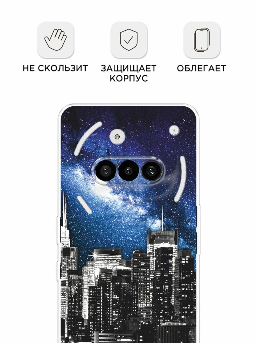 Чехол на Nothing Phone 3a / Нотинг Фон 3а с принтом Космический Нью-Йорк — фото 1