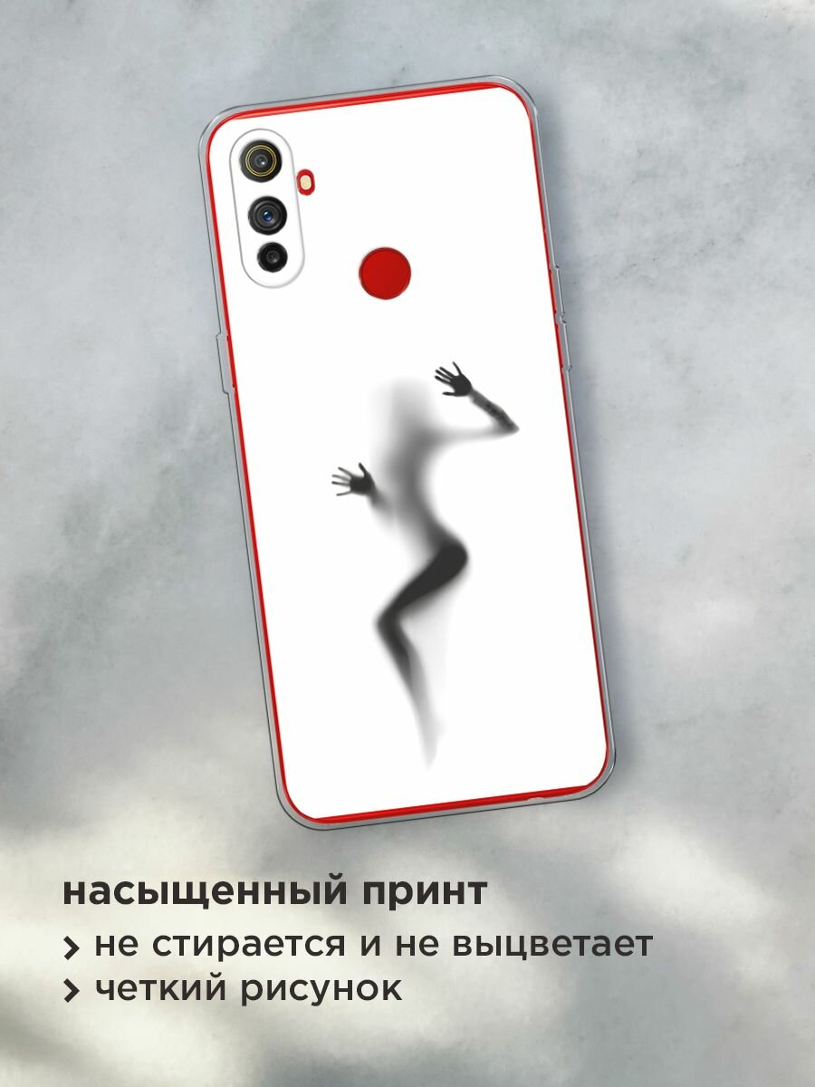 Силиконовый чехол на Realme C3 / Реалми C3 с принтом "Девушка в душе" — фото 1