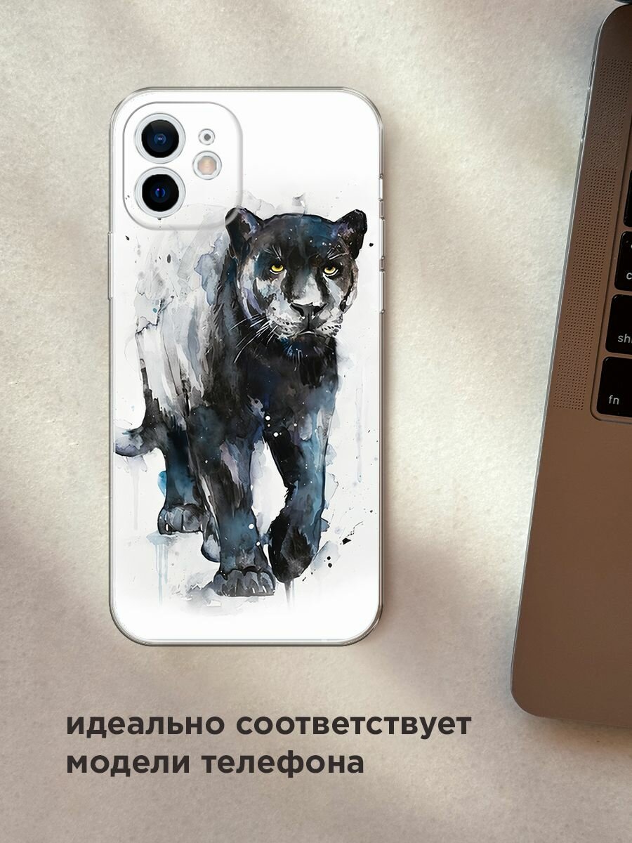 Чехол на Apple iPhone 12 mini / Айфон 12 Мини с принтом "Пантера арт 3" — фото 1