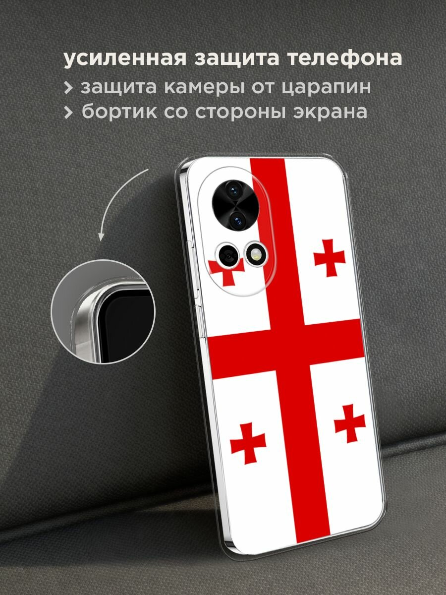 Чехол на Huawei Nova 12/Nova13 / Хуавей Нова 12/Нова 13 с принтом "Флаг Грузии" — фото 1
