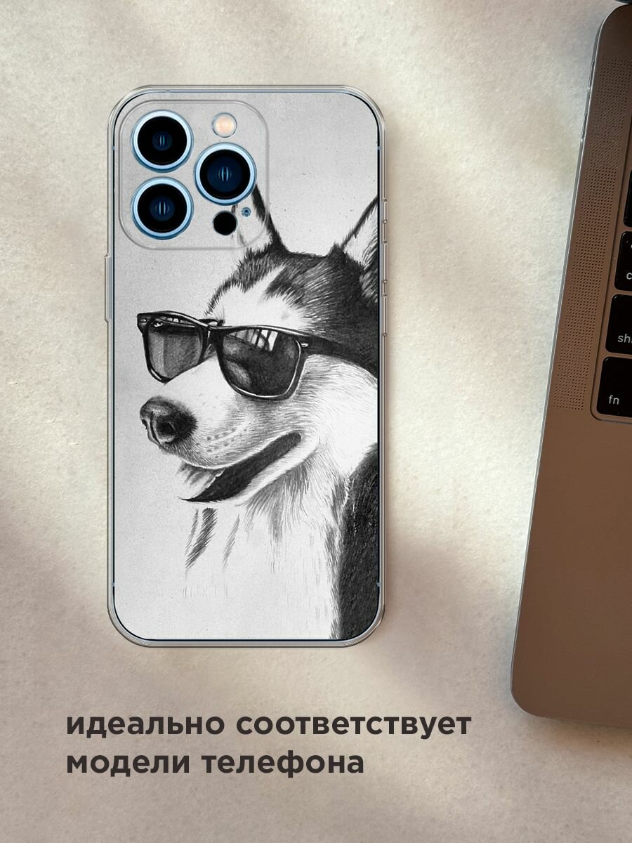 Чехол на Apple iPhone 13 Pro / Айфон 13 Про с принтом "Крутой Хаске" — фото 1