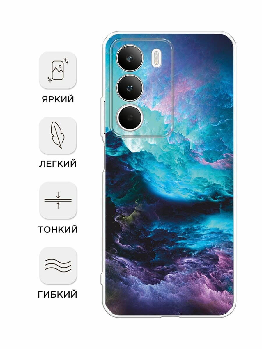 Силиконовый чехол на Realme C71/P3 Lite 4G / Реалми С71/P3 Лайт 4G с принтом "Бирюзовое небо" — фото 1