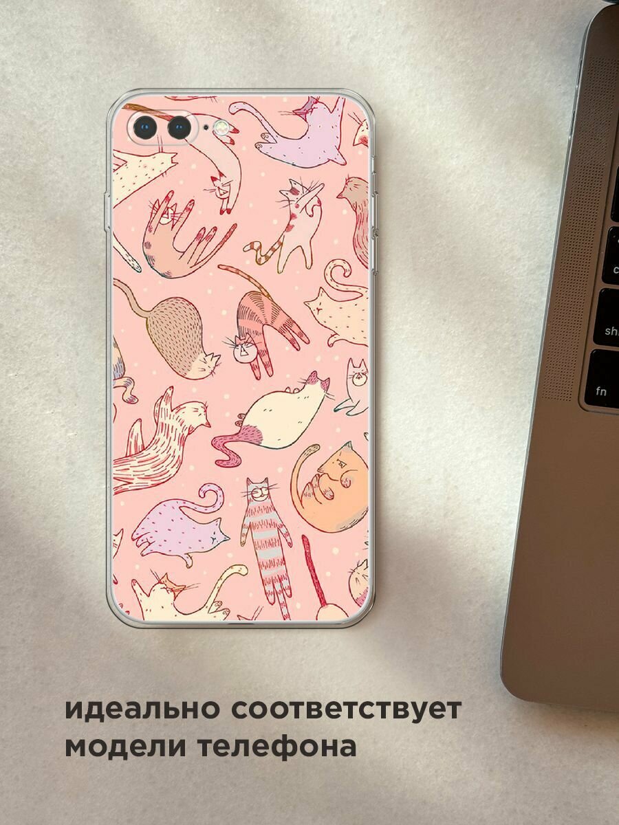 Чехол на Apple iPhone 7 Plus / Айфон 7 Плюс с принтом "Розовое счастье" — фото 1