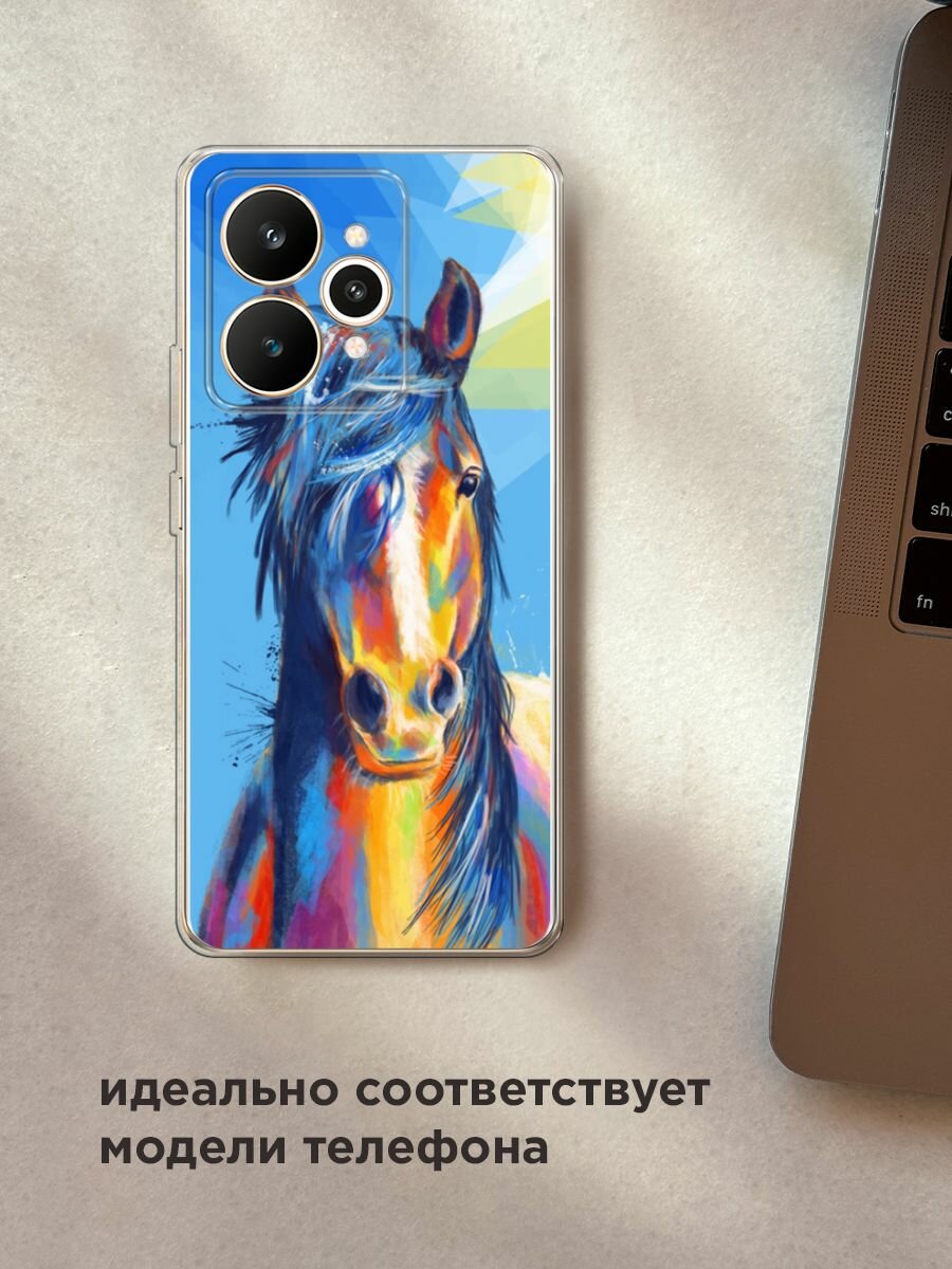 Силиконовый чехол на Realme 15 / Реалми 15 с принтом "Лошадь арт 3" — фото 1