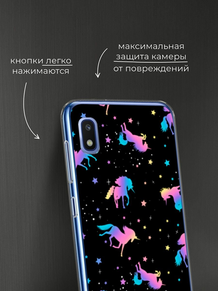 Чехол на Samsung Galaxy A10 / Самсунг Галакси А10 с принтом "Единороги градиент" — фото 1