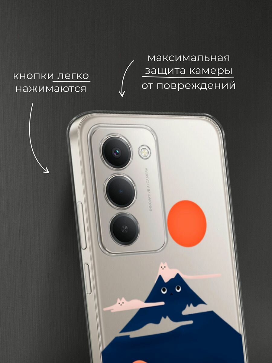 Чехол на Xiaomi Redmi 15 / Сяоми Редми 15 с принтом "Кот-гора", прозрачный — фото 1