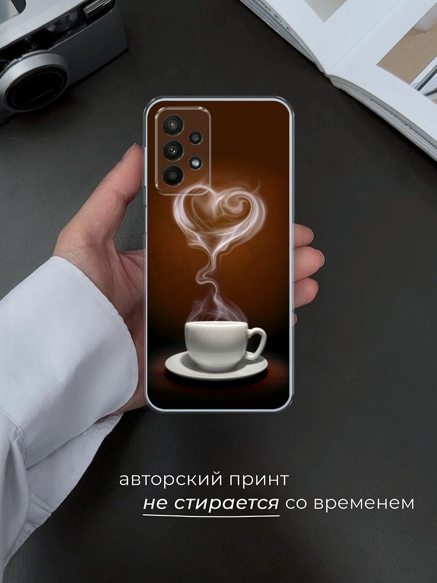 Чехол на Samsung Galaxy A23 / Самсунг Галакси А23 с принтом "Кофейная любовь" — фото 1