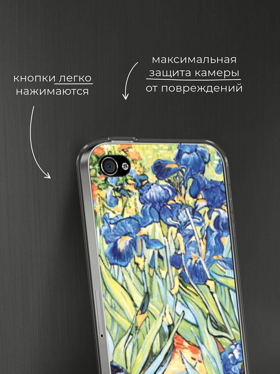 Чехол на Apple iPhone 4/4S / Айфон 4/4S с принтом "Ирисы Ван Гог" — фото 1