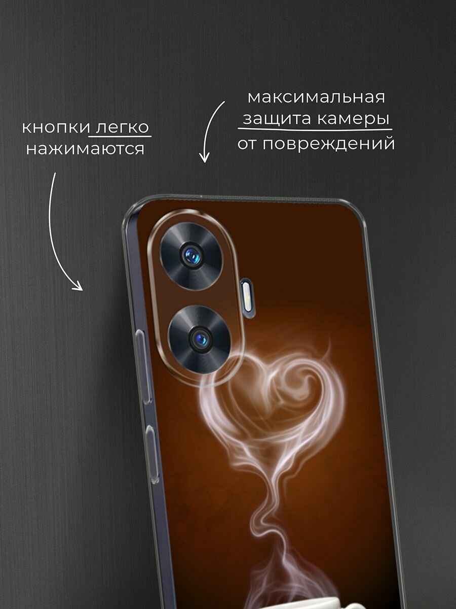 Чехол на Realme C55 / Реалми C55 с принтом "Кофейная любовь" — фото 1