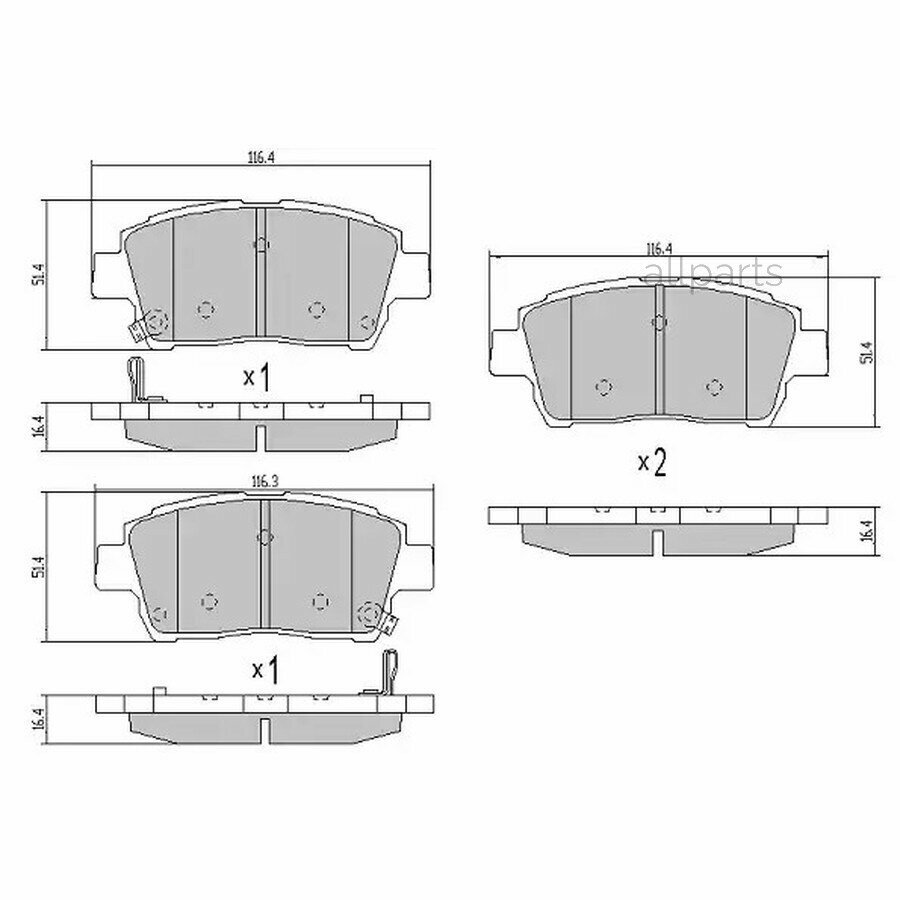 FREMAX FBP1211 колодки дисковые передние!\ Toyota Corolla 1.6/1.8 01>/Prius 1.5 Electric 04>