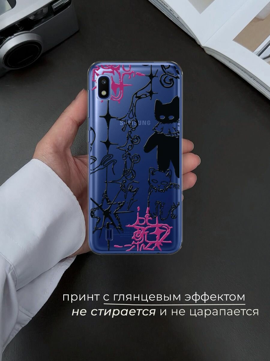 Чехол на Samsung Galaxy A10 / Самсунг Галакси А10 с принтом "Готические котики" — фото 1