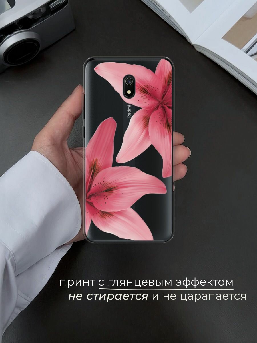 Чехол на Xiaomi Redmi 8A / Сяоми Редми 8А с принтом "Pink flower" — фото 1