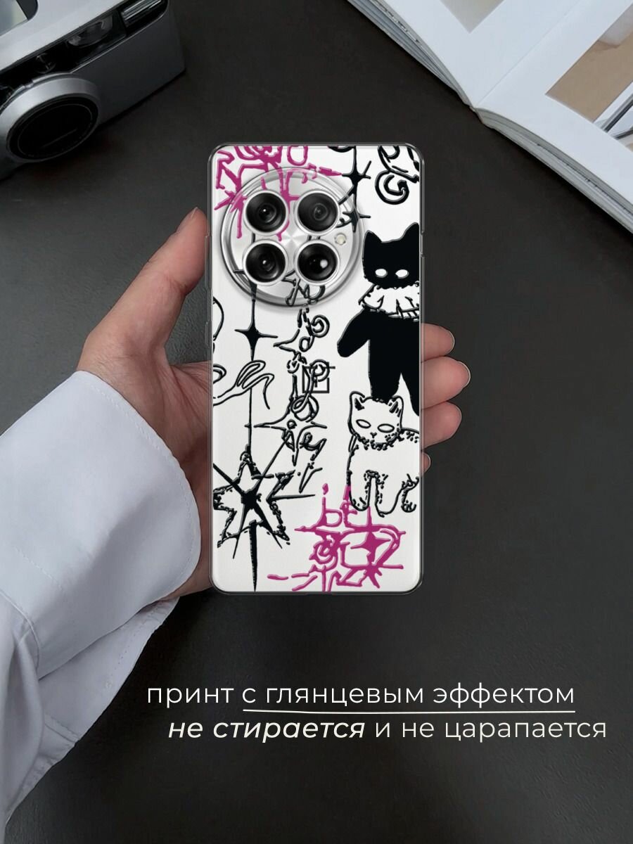 Чехол на OnePlus 13 / Ван Плас 13 с принтом "Готические котики" — фото 1