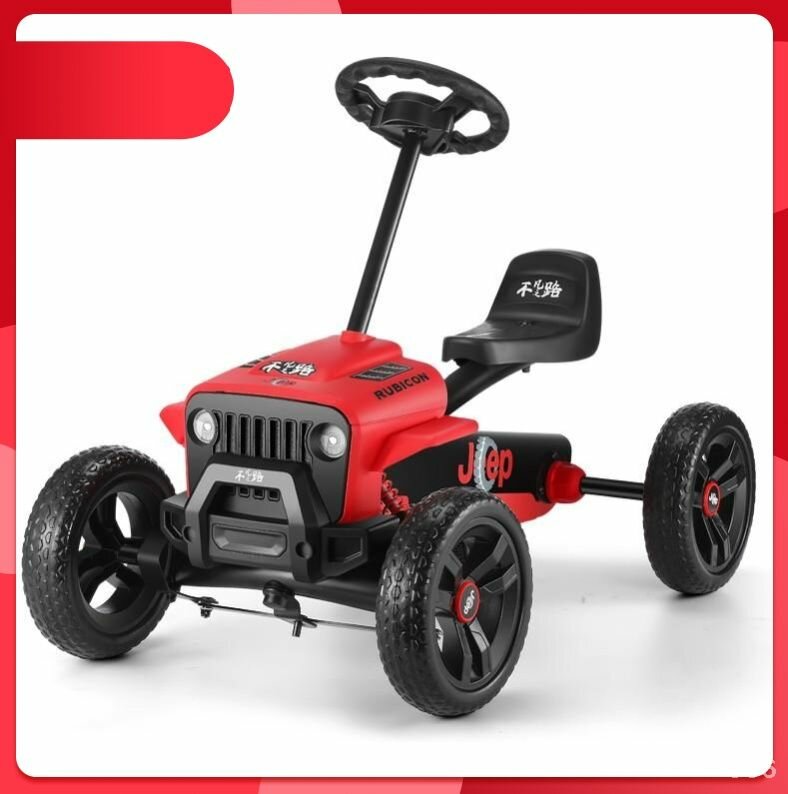 Детский кроссовер-картинг, с педальными педалями, нагрузка до 120 кг, имитационный руль