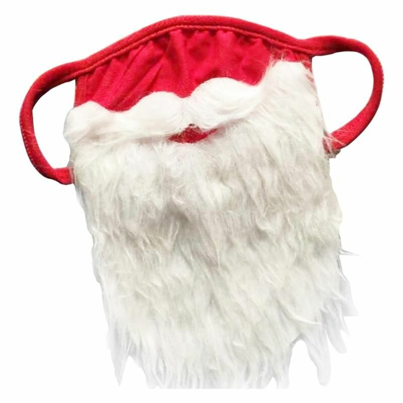 Смешная маска с бородой Санты, универсальный размер, аксессуары для детей и взрослых, красный
