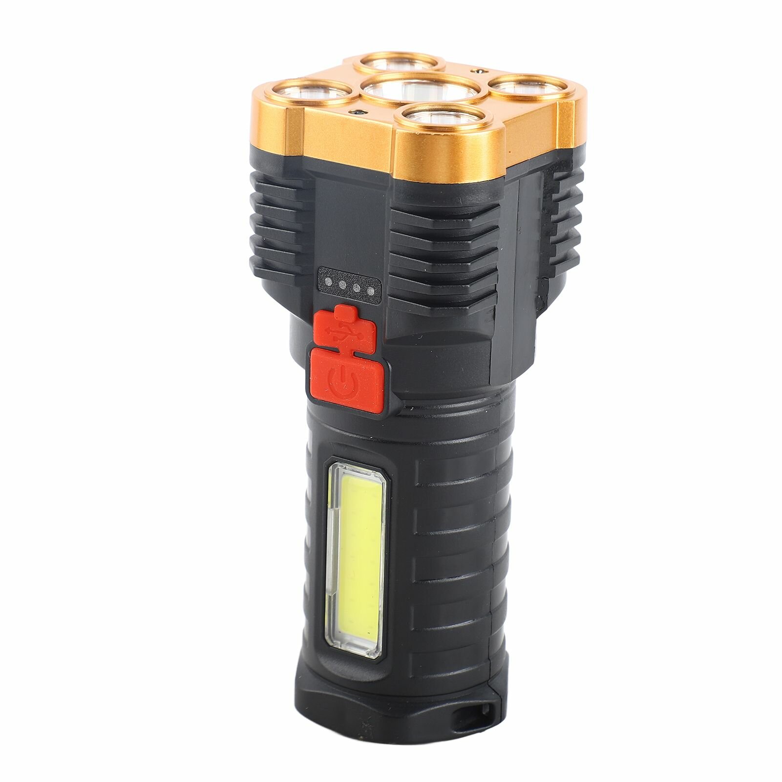 5 светодиодных фонариков, портативный, мощный рабочий фонарь, перезаряжаемый через USB, с боковым светом, 4 режима освещения, для кемпинга, пешего туризма, приключений, дома, чрезвычайных ситуаций