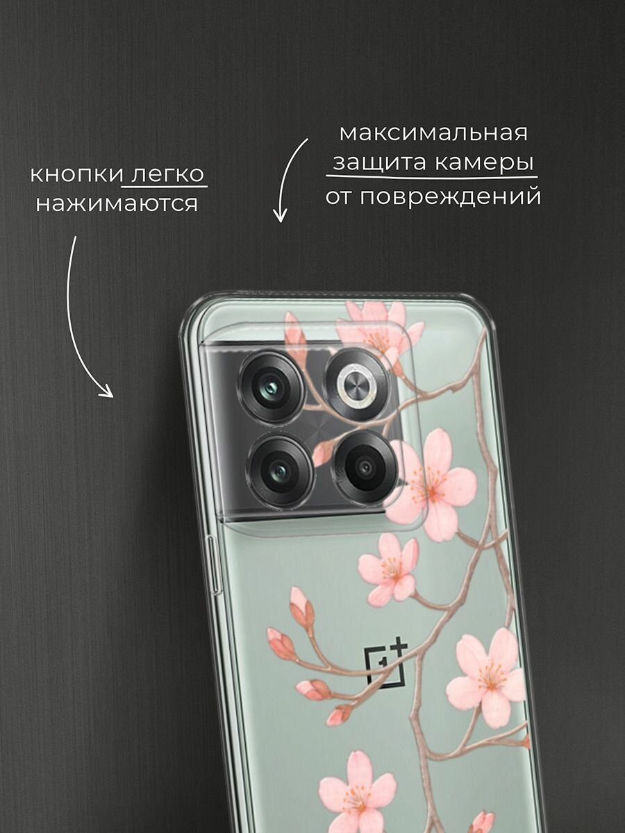 Чехол на OnePlus 10T / Ван плюс 10T с принтом "Веточка распускающейся сакуры 2" — фото 1