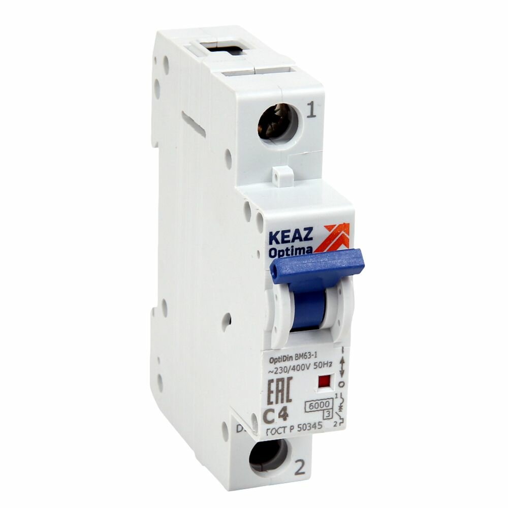 Выключатель автоматический КЭАЗ однополюсный, 4А, расцепитель C, 6кА, AC
