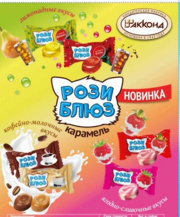Карамель Рози блюз Ягодный микс, 1 кг, Акконд
