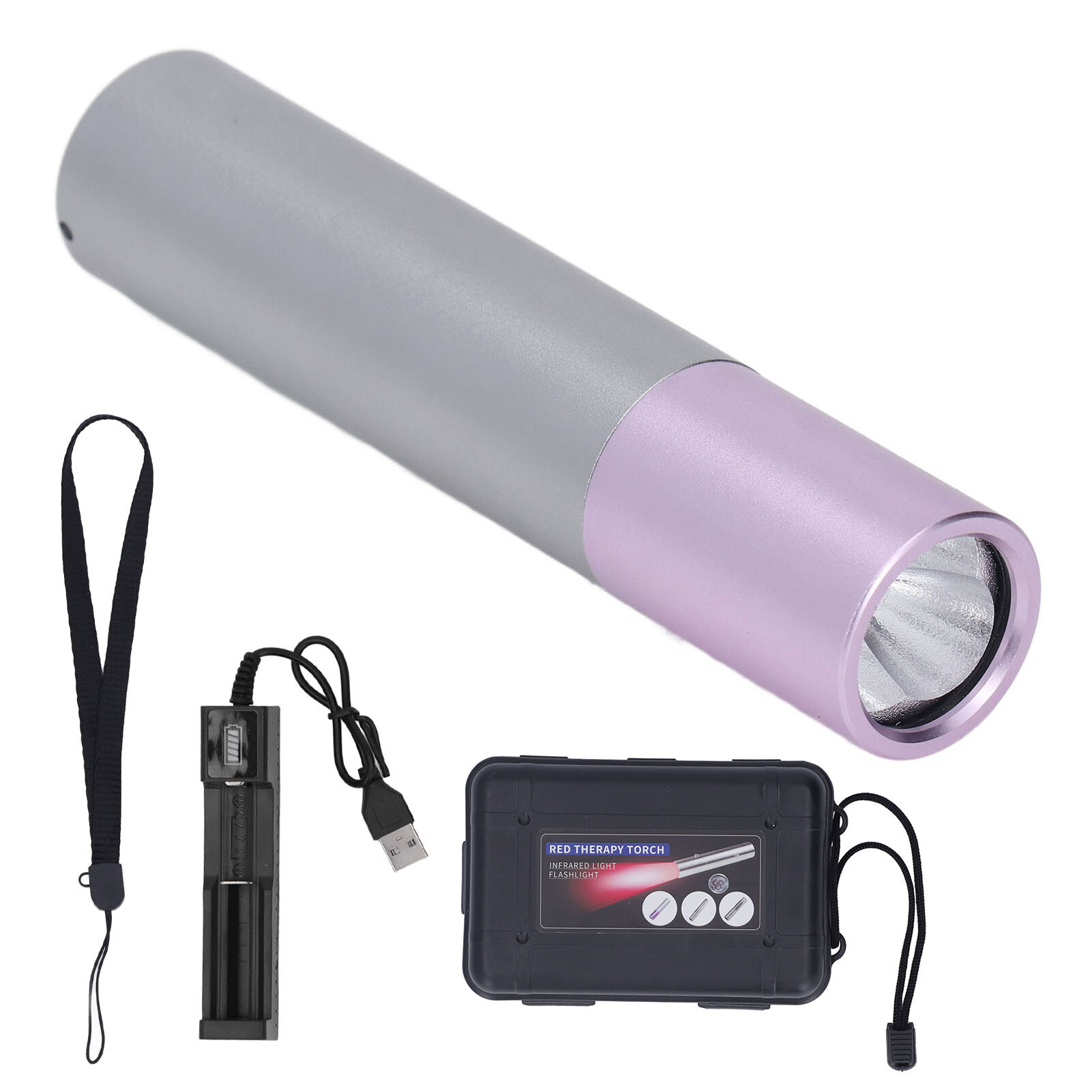Near Infrared Lighting Torch 630 660 850nm Purple Cover LED Red Flashlight Device