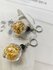 Серьги P.J. MURANO, стекло, муранское стекло, желтый, черный, белый, серый