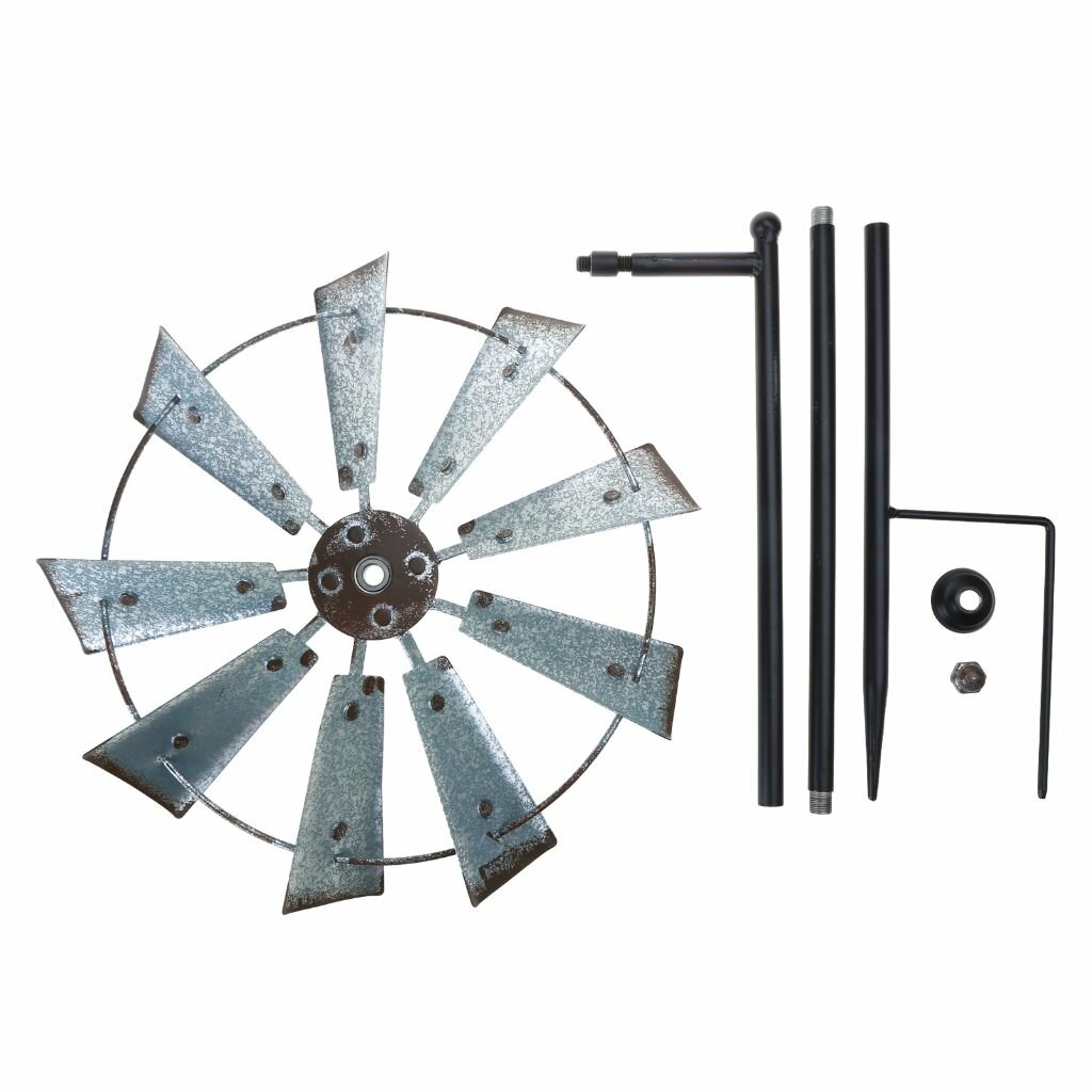 Металлический декоративный элемент для сада - вращающаяся ветряная мельница, 1 шт