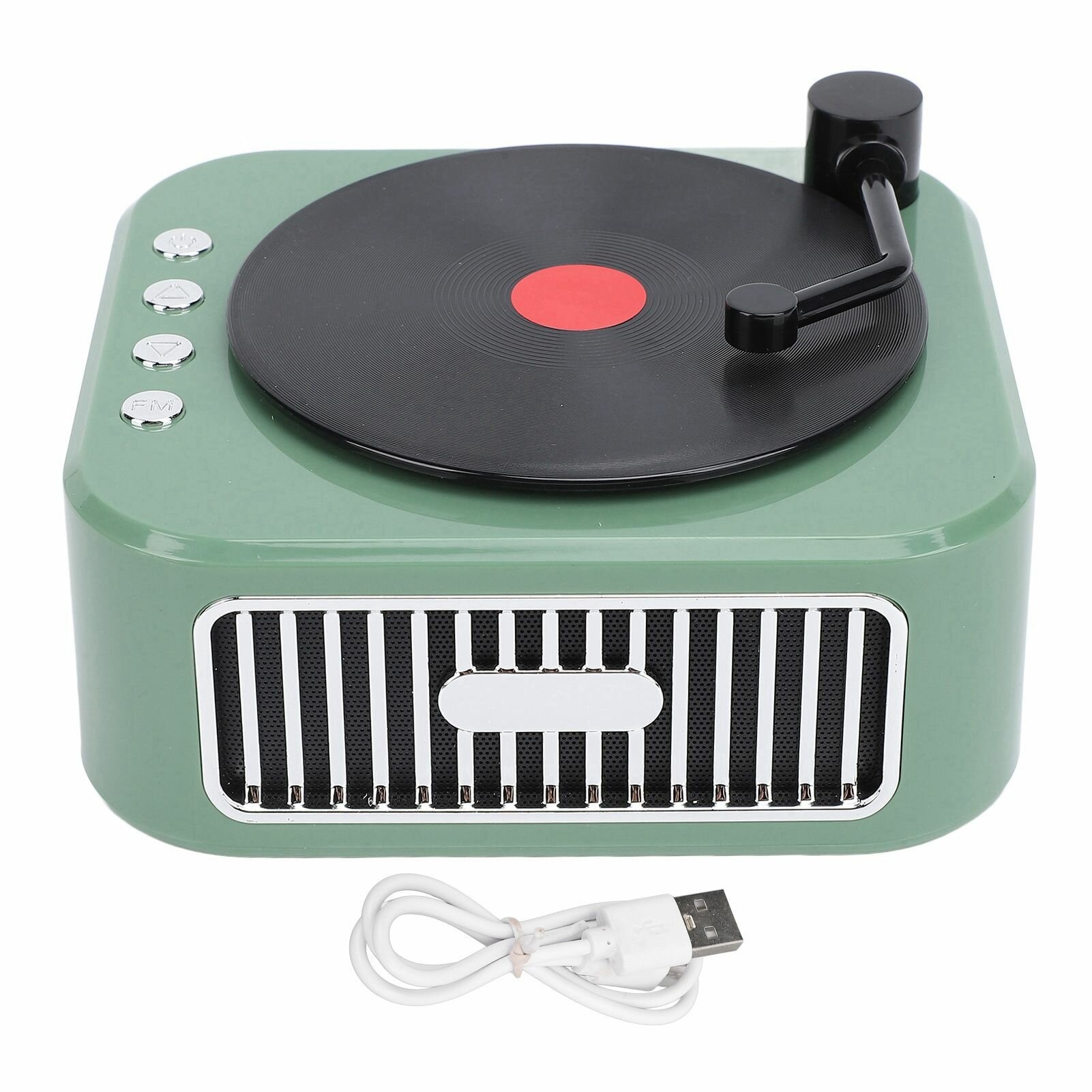 Беспроводной динамик в стиле проигрывателя пластинок Bluetooth с милым винтажным дизайном, объемным звучанием, поддержкой памяти до 32 ГБ, аккумулятором 800 мАч