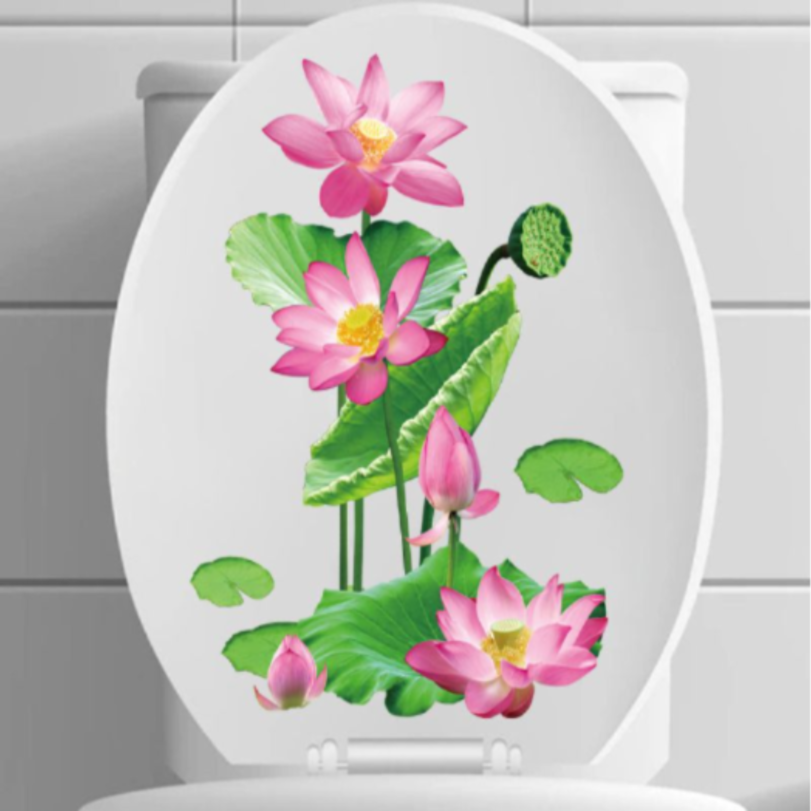 Наклейка для унитаза съемная водонепроницаемая с зеленым листовым цветочным рисунком для декора ванной комнаты дома, размер листа 30см x 20см, готовый размер 26см x 22см, материал ПВХ, 1 штука