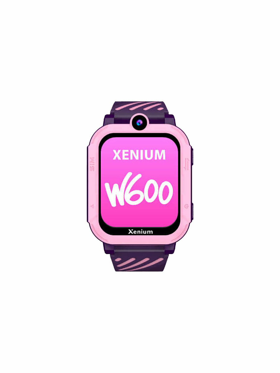 Детские умные часы Xenium W600, LTE, пластик, силиконовый ремешок, розовые