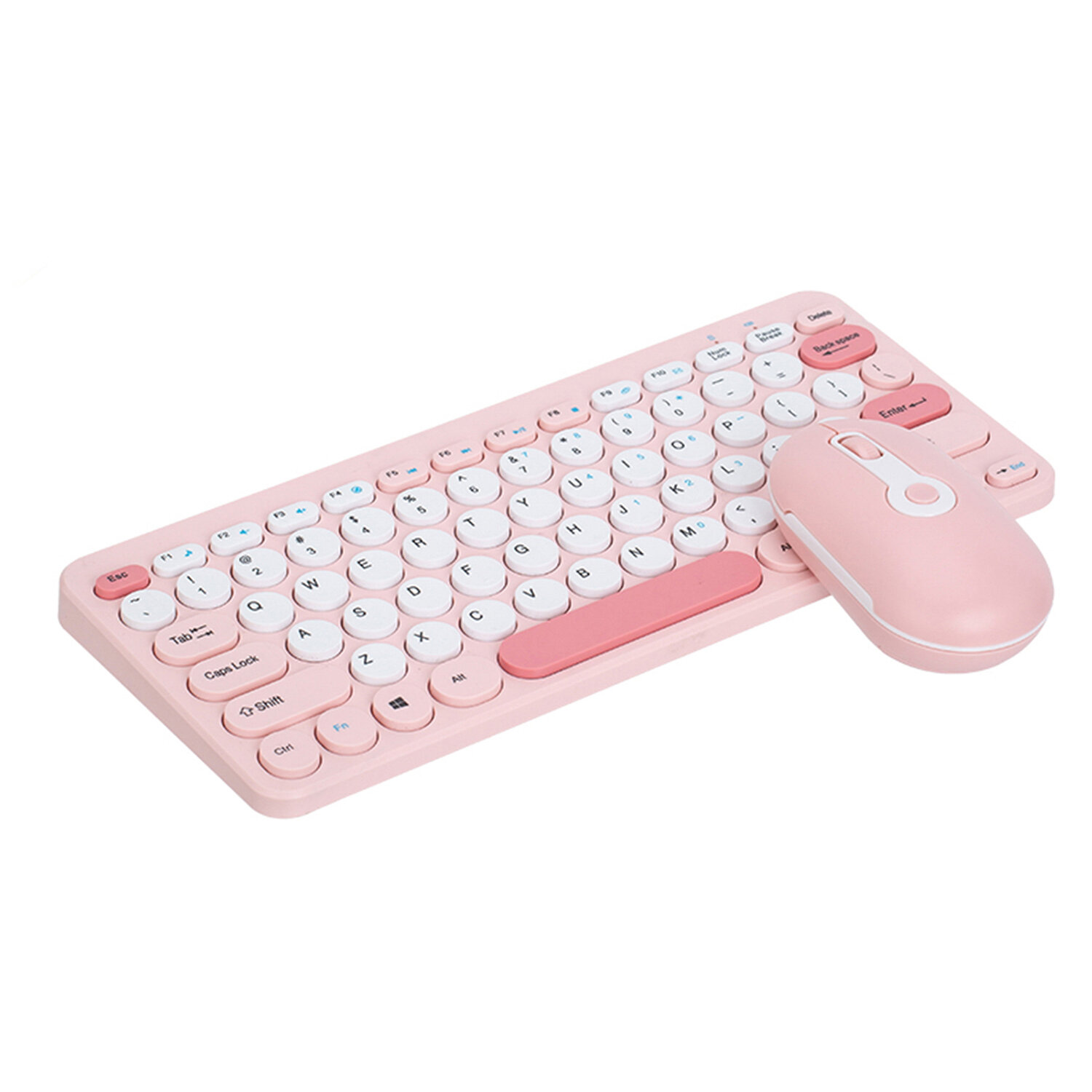 Беспроводная клавиатура и комбо 2.4G, материал ABS, цвет Черный/розовый/синий (выбор), количество клавиш 78 ретро-панк, размер клавиатуры 28*51*27 мм, работа на 2AAA батарейках, совместима с Windows, Mac OS