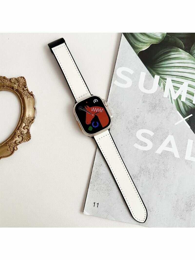 Силиконовая кожаная лента для Apple Watch Band 46мм 44мм 40мм 45мм 41мм 49мм 42 мм Магнитная лента для серии iWatch10 9