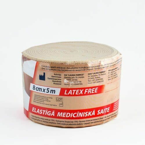 Бинт медицинский эластичный компрессионный модель 2 "Latex Free" Lauma/Лаума 8см х 5м