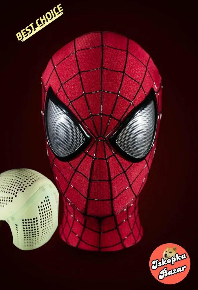 Маска Новый человек-паук(включая затылок), spider man, Маска ручной работы, ручная работа