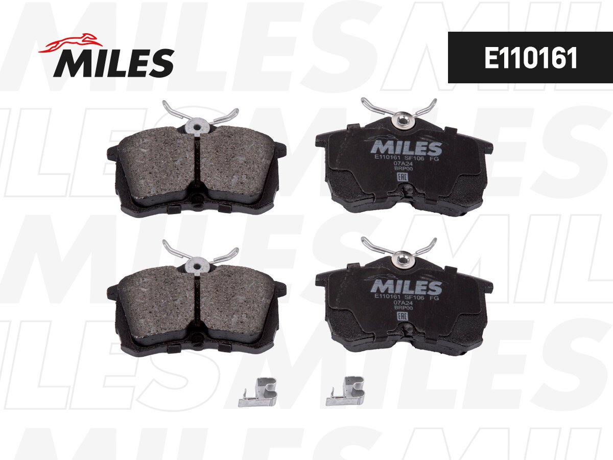 MILES Колодки тормозные задние (без датчика) (Смесь Semi-Metallic) HONDA ACCORD 2.0/2.2/2.4 98 (TRW GDB3190) E110161