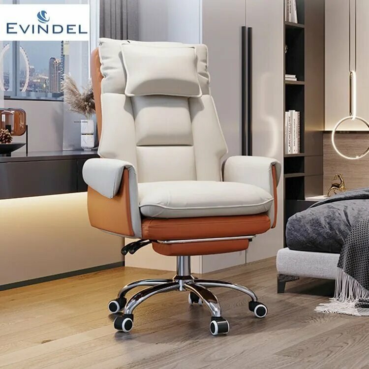 EVINDEL Игровое компьютерное кресло, белый, оранжевый