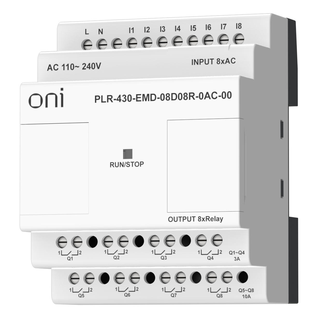ПЛК 430 Модуль расширения входов выходов 8 DI 8 RO 220В AC ONI, IEK PLR-430-EMD-08D08R-0AC-00 (1 шт.)