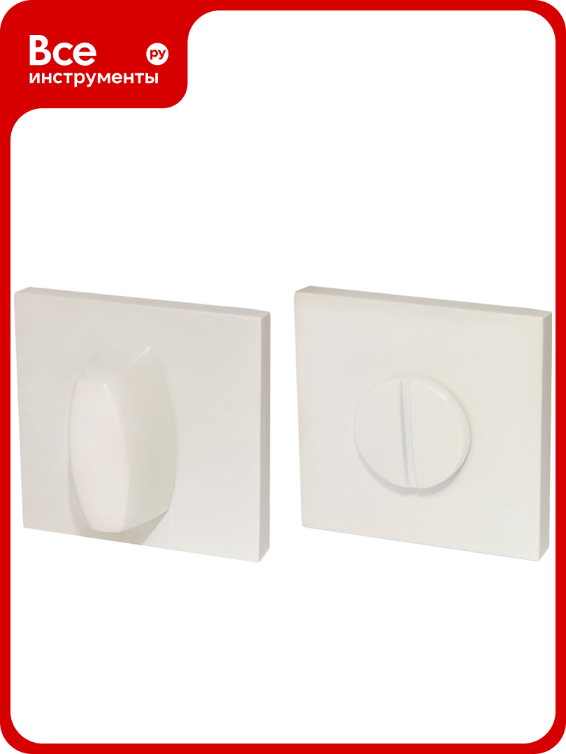 Поворотная ручка ARMADILLO WC-BOLT BK6 USS WH-19 белый из цинк-алюминиевого сплава с квадратным основанием