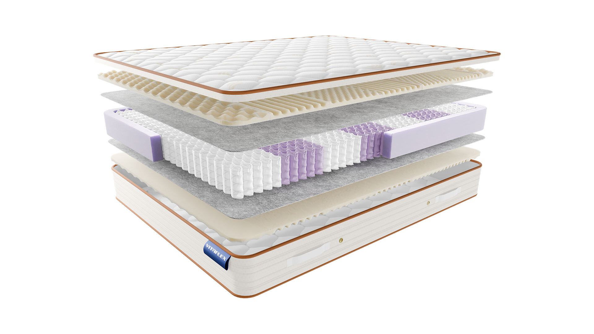 Матрас Vitaflex Easy S1000 90х190 серии Relax высота 23 см анатомический мягкий латексный Независимые пружины