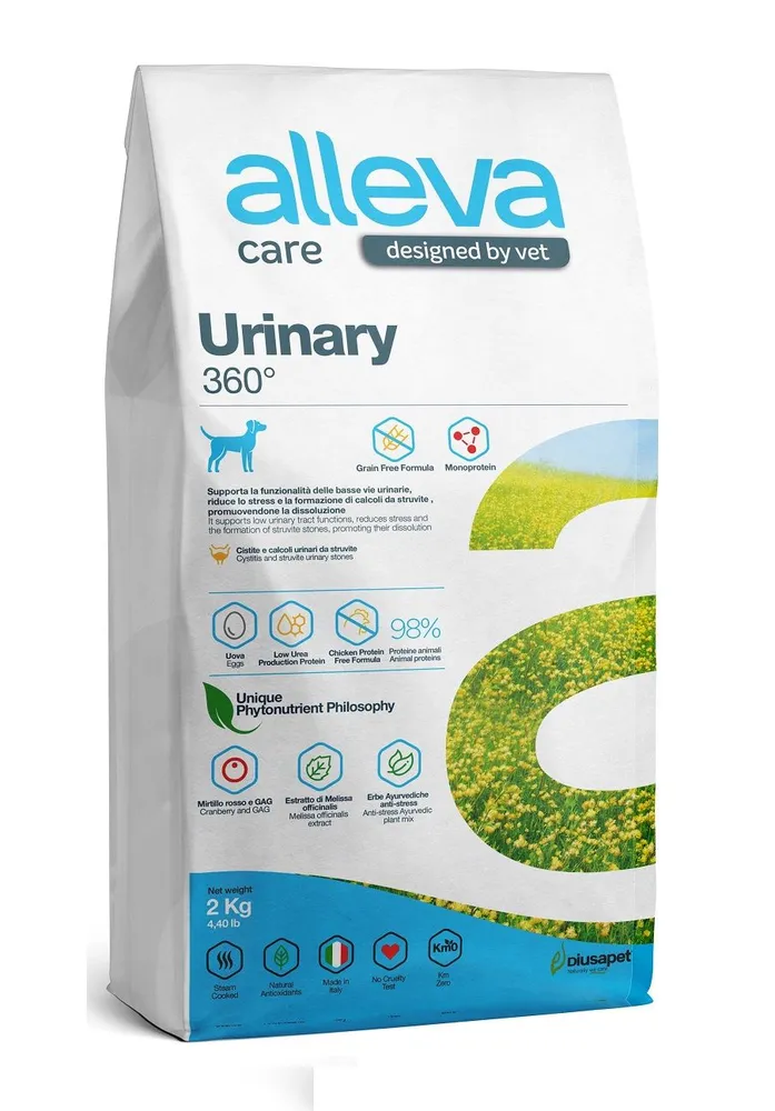 Корм Alleva Care Dog Adult Urinary 360 сухой диет. корм для собак для растворения струвит. камней 2кг