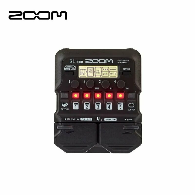 Zoom G1 FOUR Педаль гитарного процессора мультиэффектов, более 60 встроенных эффектов, моделирование усилителя, лупер, ритм-секция, тюнер